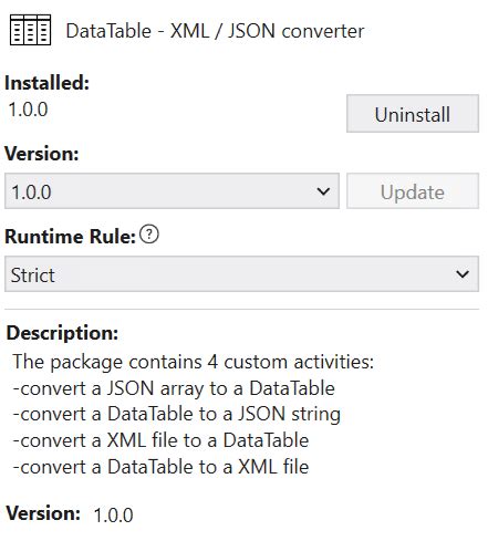 Accesa DataTable Converter RPA Component UiPath Marketplace