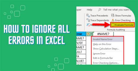 Excel Ignore All Errors How To Ignore All Errors In Excel Earn Excel