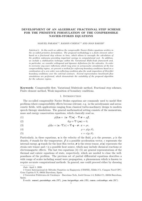 pdf development of an algebraic fractional step scheme for the primitive formulation of the