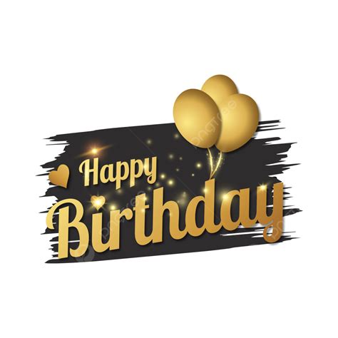 Happy Birthday Golden With Black Brush Luxury Design Happy Birhday