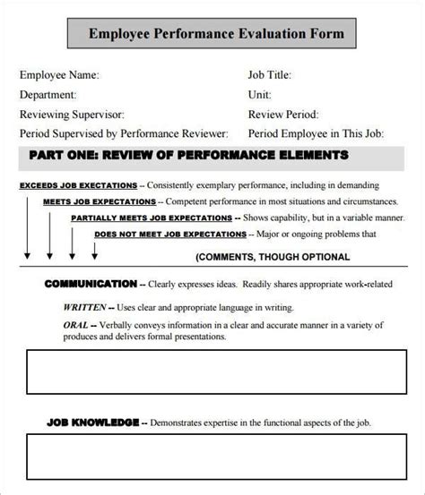Free Employee Evaluation Template Word Of 13 Employee Evaluation Form