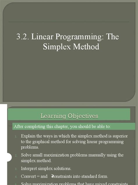 2 lpm simplex pdf mathematical optimization linear programming