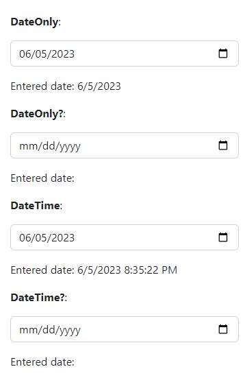 Blazor Date Input Component Blazor Bootstrap Docs