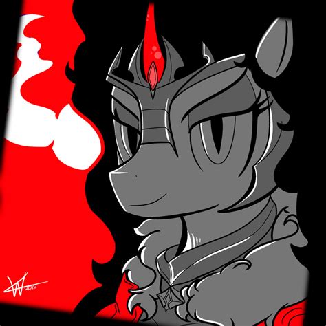 1037916 Safe Artistwoo King Sombra Portrait Queen Umbra Rule 63 Smug Solo Derpibooru