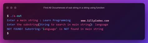 Find All Occurrences Of Substring In String In C Program