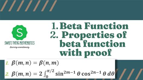 beta function properties beta and gamma function b sc maths be maths applied maths youtube
