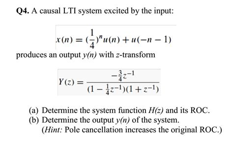 solved a causal lti system excited by the input x n