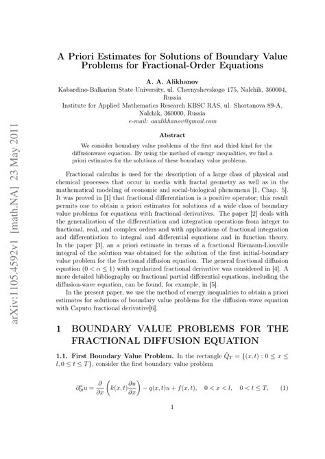 pdf a priori estimates for solutions of boundary value problems for fractional order equations