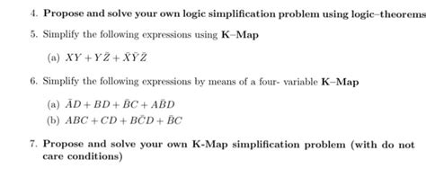 solved 4 propose solve logic simplification problem using logic theorems 5 simplify
