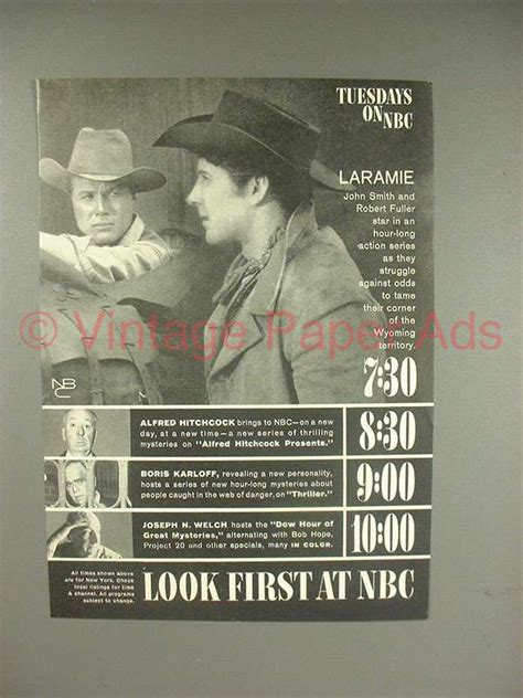 1960 Nbc Tv Ad John Smith Robert Fuller Hitchcock Ac06