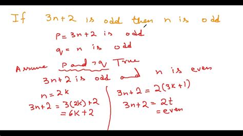 proof by contradiction if 3n 2 is odd then n is odd youtube