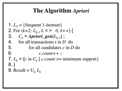 ppt a classical apriori algorithm for mining association rules powerpoint presentation id