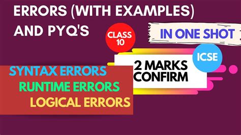 Types Of Errors In Java Input In Java Icse Class 10 Learn