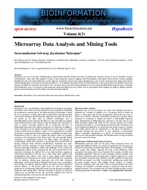 pdf microarray data analysis and mining tools saravanakumar selvaraj