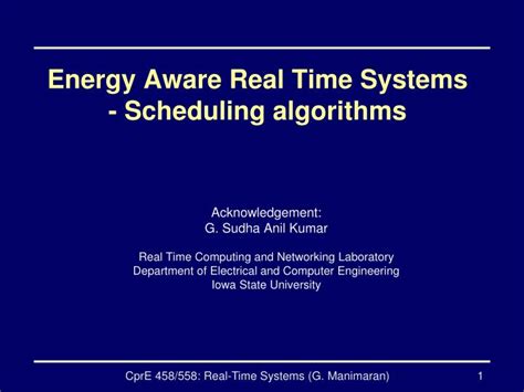 ppt energy aware real time systems scheduling algorithms powerpoint presentation id 3417736