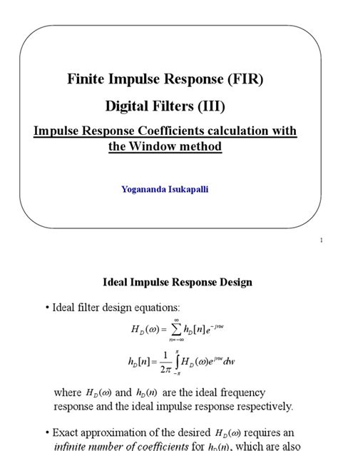 finite impulse response fir digital filters pdf low pass filter bandwidth signal
