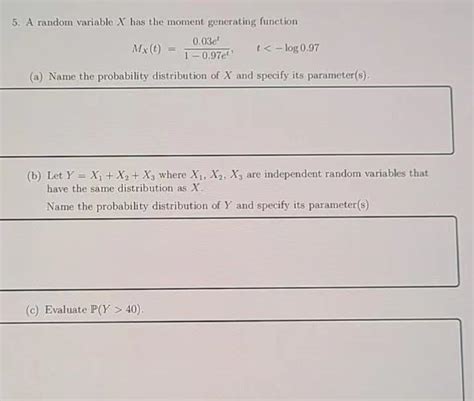 solved 5 a random variable x has the moment generating