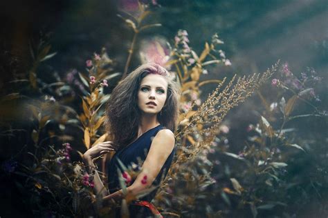 Wallpaper Women Outdoors Model Long Hair Blue Eyes Brunette Grass Photography Mythology