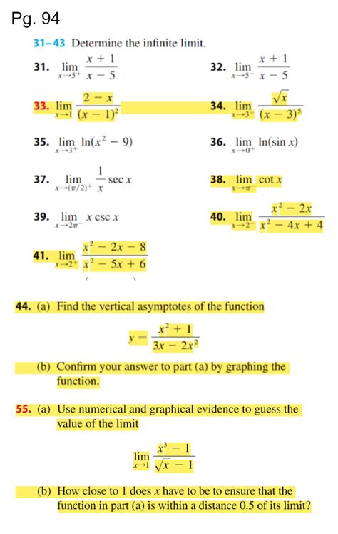 solved 31 43 determine the infinite limit 31 limx→5 x−5x 1