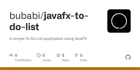 GitHub Bubabi Javafx To Do List A Simple To Do List Application