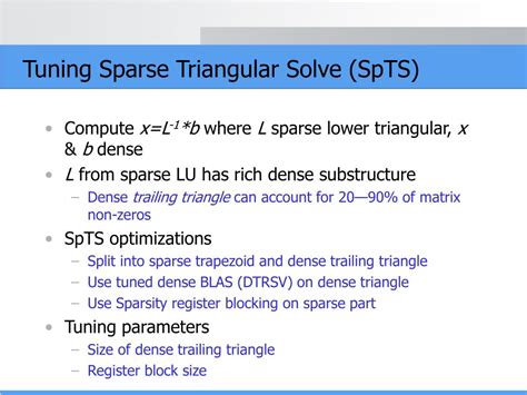 ppt automatic performance tuning of sparse matrix kernels powerpoint presentation id 1360924