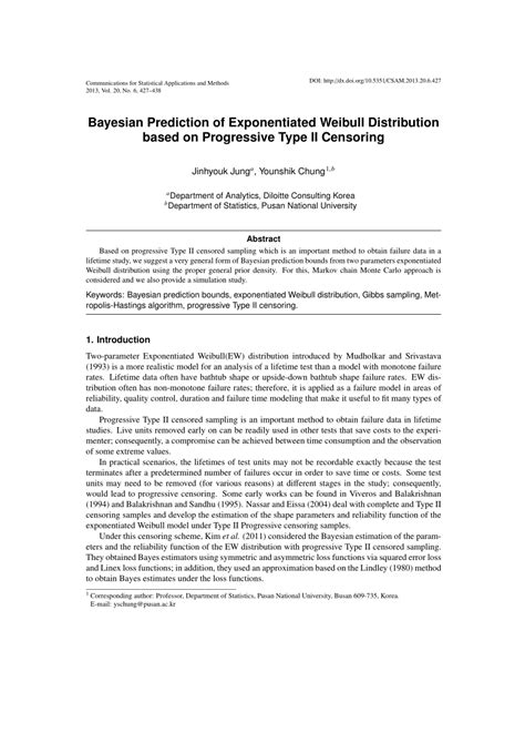 pdf bayesian prediction of exponentiated weibull distribution based on progressive type ii