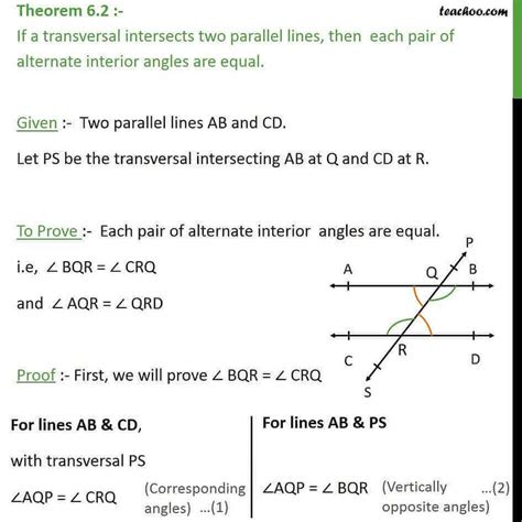theorem 6 2 class 9 alternate interior angles are equal theorems alternate interior