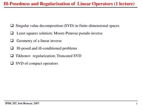 ppt ill posedness and regularization of linear operators 1 lecture powerpoint presentation