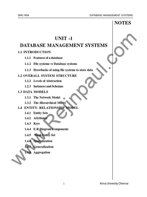 dbms notes from rejinpaul pdf relational model databases