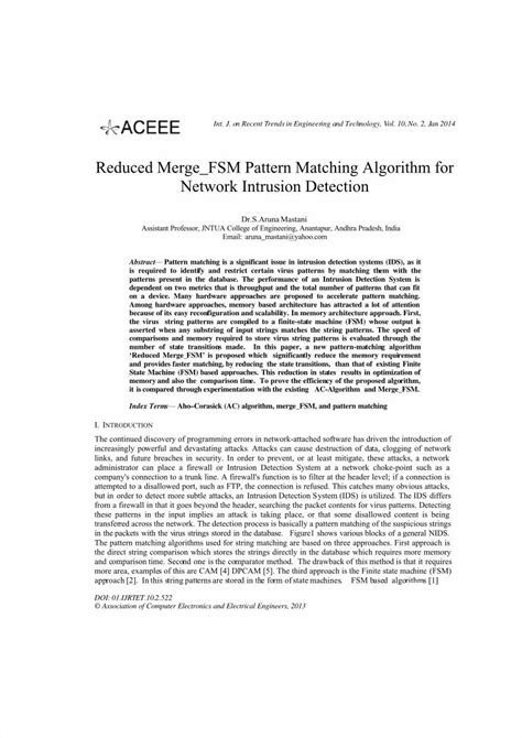 pdf reduced merge fsm pattern matching algorithm for network intrusion detection dokumen tips