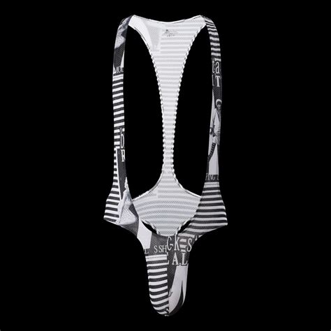 Men One Piece Singlet Sexy Bodysuit Soft Underwear Wrestling Jumpsuit Lingerie Erotic Strap