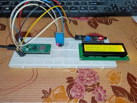Raspberry Pi Pico W With DHT11 Sensor And 16x2 LCD Display IoT Starters