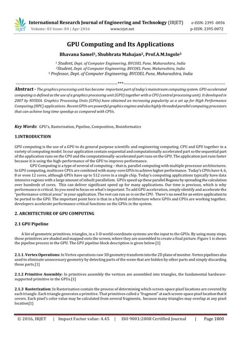 pdf gpu computing and its applications