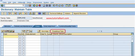 how to create database table in sap abap
