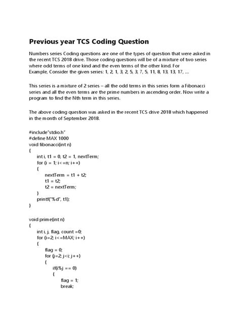previous year tcs coding question pdf parameter computer programming integer computer