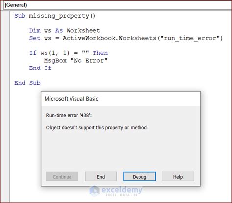 Fixed Runtime Error 438 In Excel VBA 5 Solutions ExcelDemy