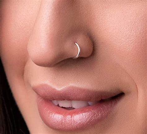 Silver Nose Ring 18 G 925 Sterling Silver Nose Rings Hoop Handmade Products