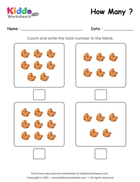Free Printable Counting Cookies Worksheet Kiddoworksheets