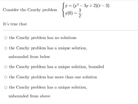 solved consider the cauchy problem {y˙ y2−3y 2 t−3 y 0 23