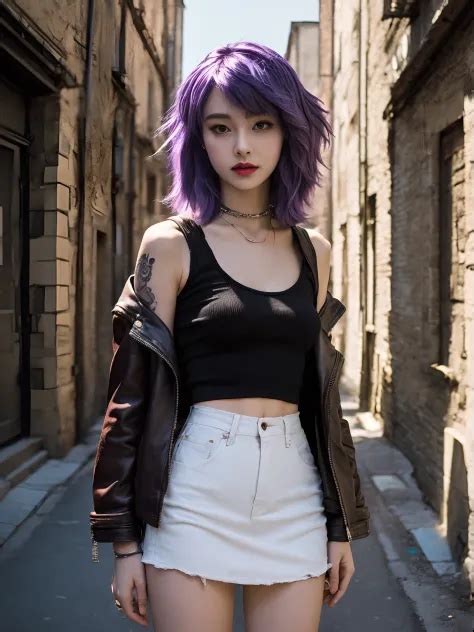 Photorealistic14 Raw Photo 1girll Purple Eyes Purple Hair Seaart Ai