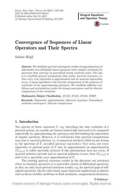 convergence of sequences of linear operators and their spectra