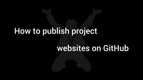 How To Publish Project Websites On GitHub YouTube