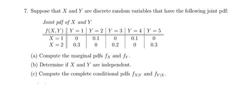 solved 7 suppose that x and y are discrete random variables