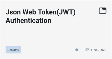 json web token jwt authentication · denkitsu · tabnews