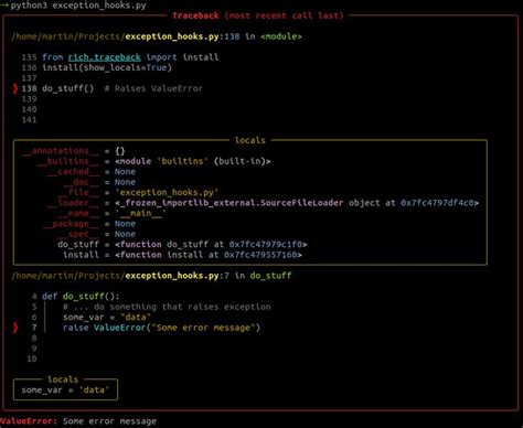 Create Beautiful Tracebacks With Pythons Exception Hooks