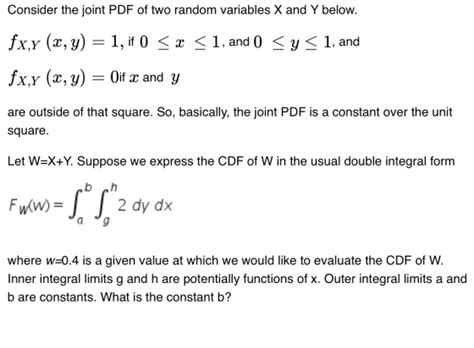 consider the joint pdf of two random variables x and y below fx y x y zuoti pro