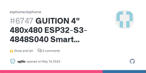 GUITION 4 480x480 ESP32 S3 4848S040 Smart Display Esphome Esphome