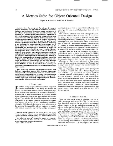 pdf a metrics suite for object oriented design chris were