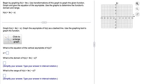 solved begin by graphing f x lnx use transformations of