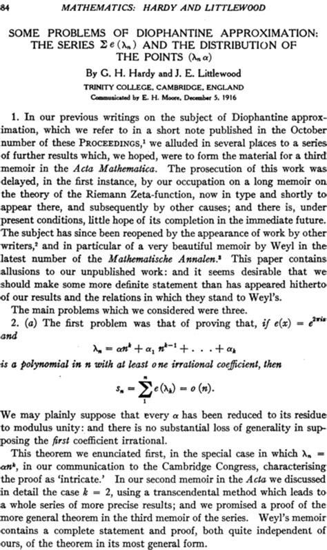 some problems of diophantine approximation pnas